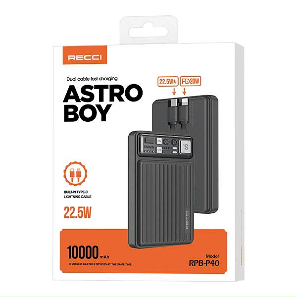 Phụ Kiện - Accessories :: Pin Dự Phòng :: Pin Dự Phòng Recci RPB-P40 10.000mAh - New - Nguyên Box